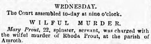 Mary Prout: Infanticide at Amroth. | Louvain Rees • hellohistoria